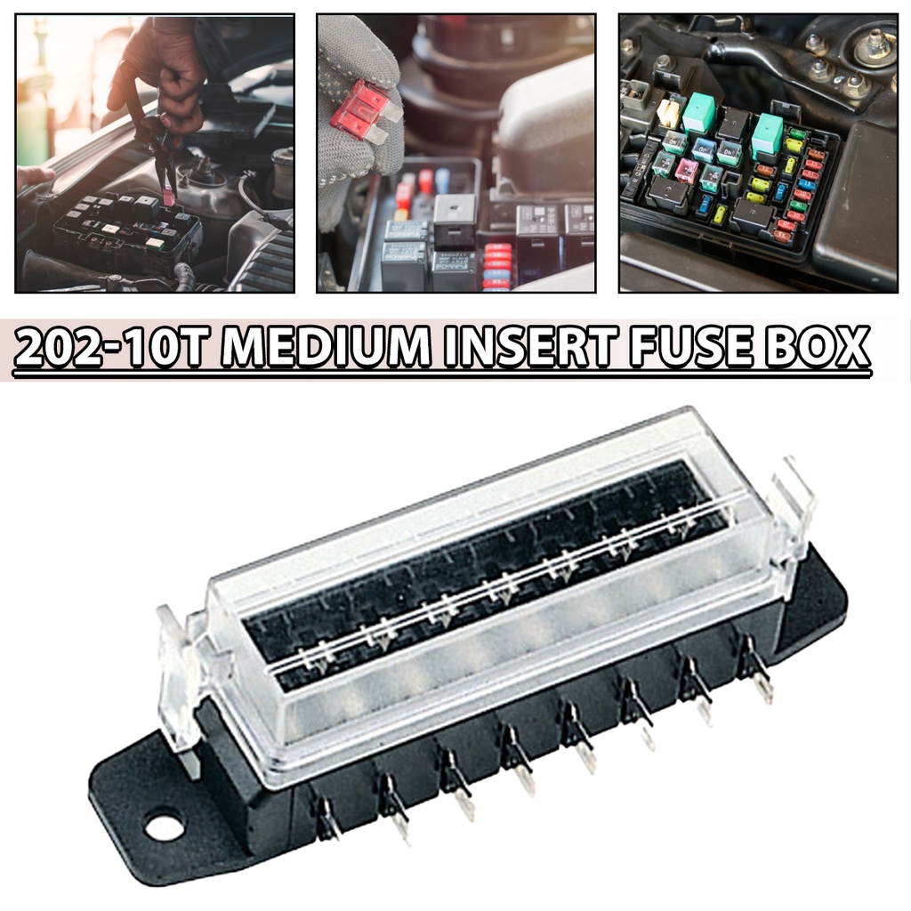 10 Way Fuse Box for Standard Blade Fuses Holder ATO / Block 12v or 24v ...