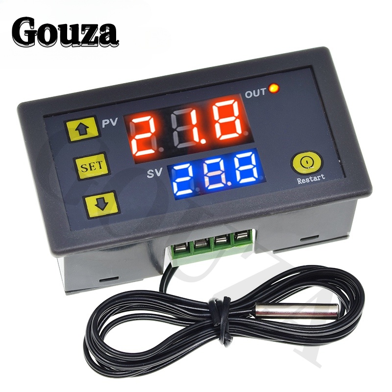 เครื่องวัดอุณหภูมิดิจิทัล W3230 12V 24V AC110-220V สายโพรบ 20A จอแสดงผล ...