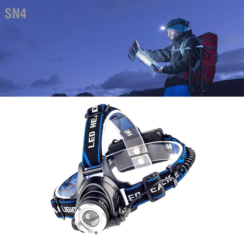 SN4 ไฟหน้า LED Zoomable Super Bright Long Range ไฟหน้าอลูมิเนียมอัลลอยด์สำหรับตั้งแคมป์ตกปลา ...
