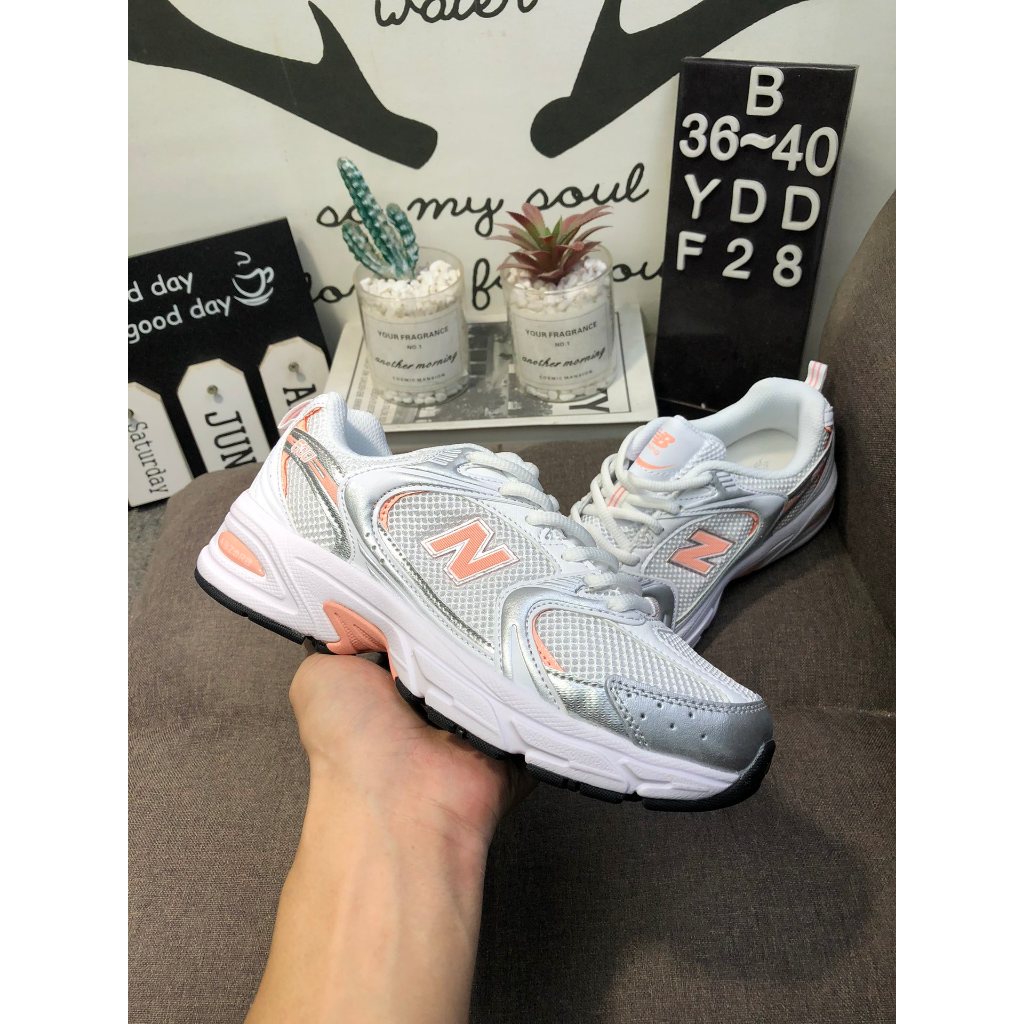 New Balance MR530 Silver Orange วินเทจป้องกันการลื่นไถลโช้คอัพสบาย ๆ ...