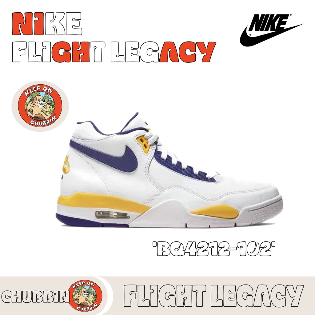 มของแท้ nike flight legacy “White blue yellow” พร้อมกล่อง | Shopee Thailand