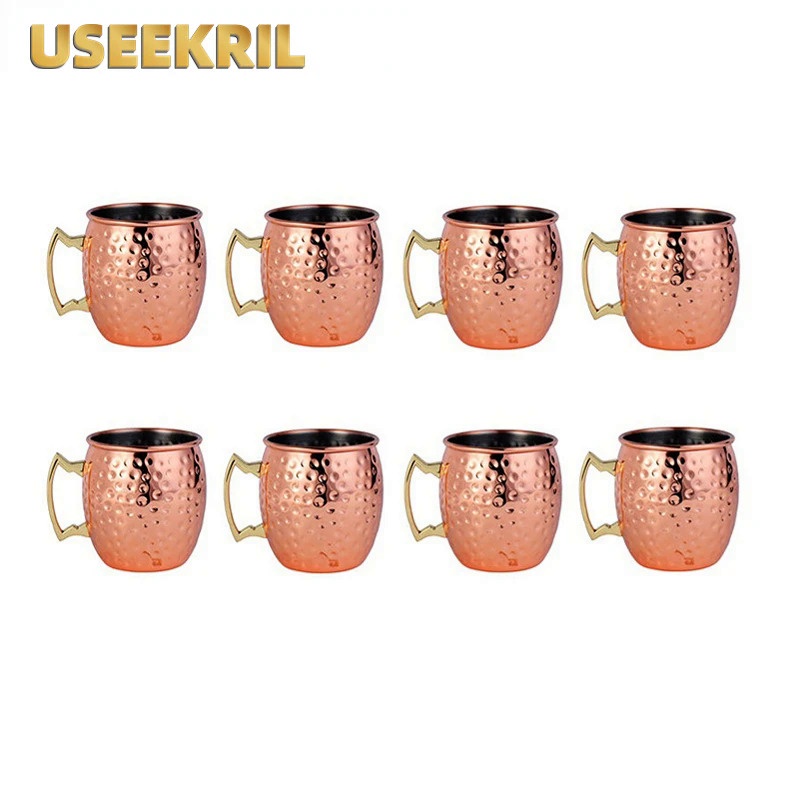 8 Pcs Moscow Mule 550ml Moscow Mule Copper Mugs Cocktail Glass ...