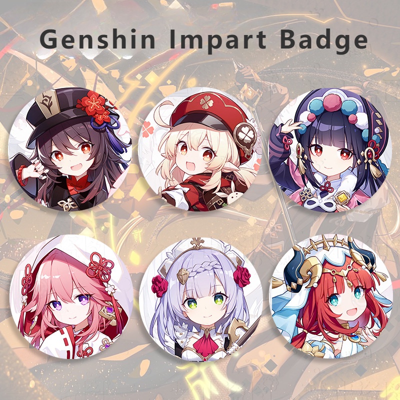 อะนิเมะเกม Genshin Merchandise Tinplate Badge Bar Chip Disc สาวสวยวอลน ...