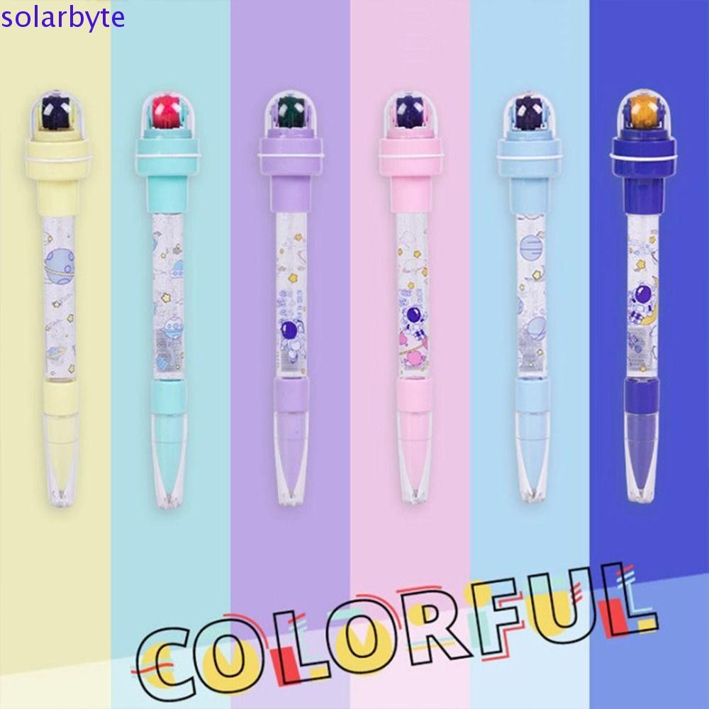 Solarbyte Bubbler ปากกาแสตมป์, 4 In 1 Fidget Seal Roller Stamp ปากกา, Novetly Sensory มัลติฟังก ...