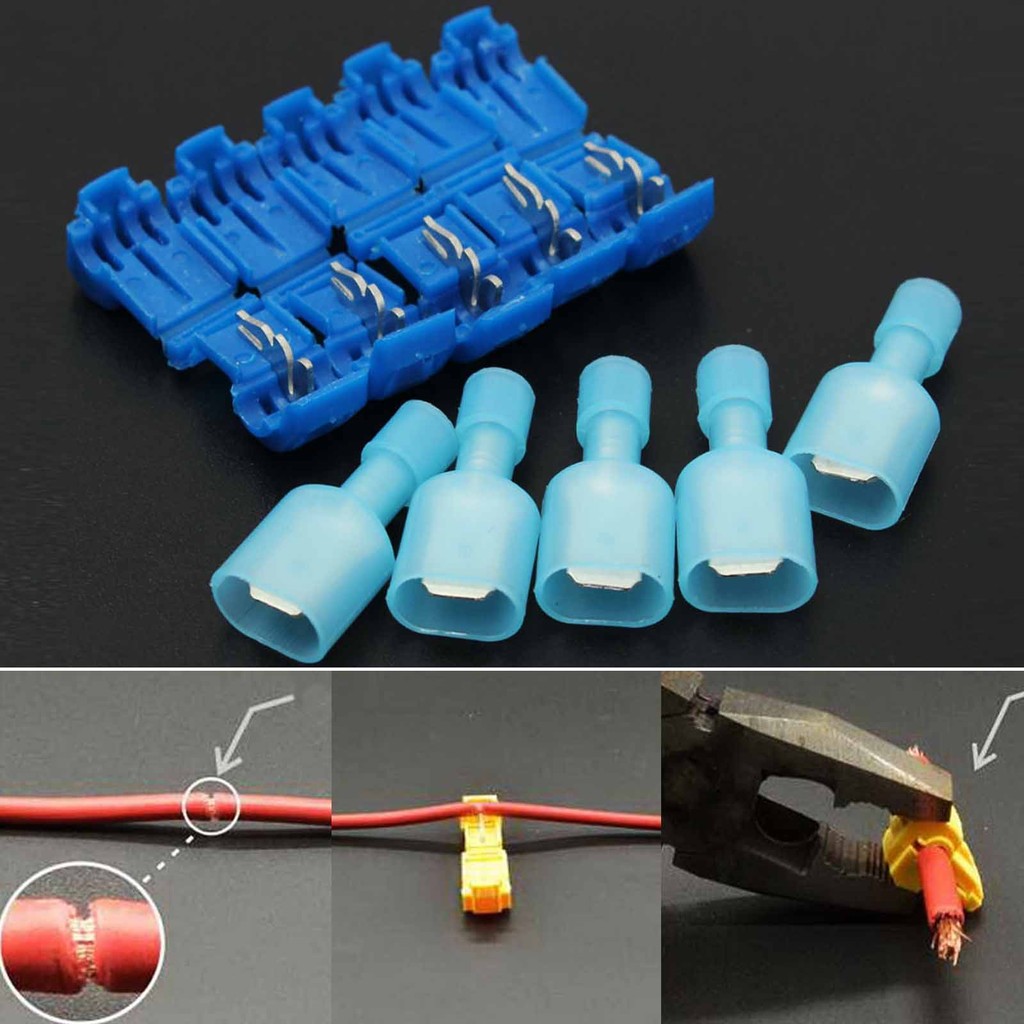 40 ชิ้น Blue T-Taps & ชายฉนวน Quick Splice ล็อคขั้วต่อสายไฟตัวเชื่อมต่อ ...