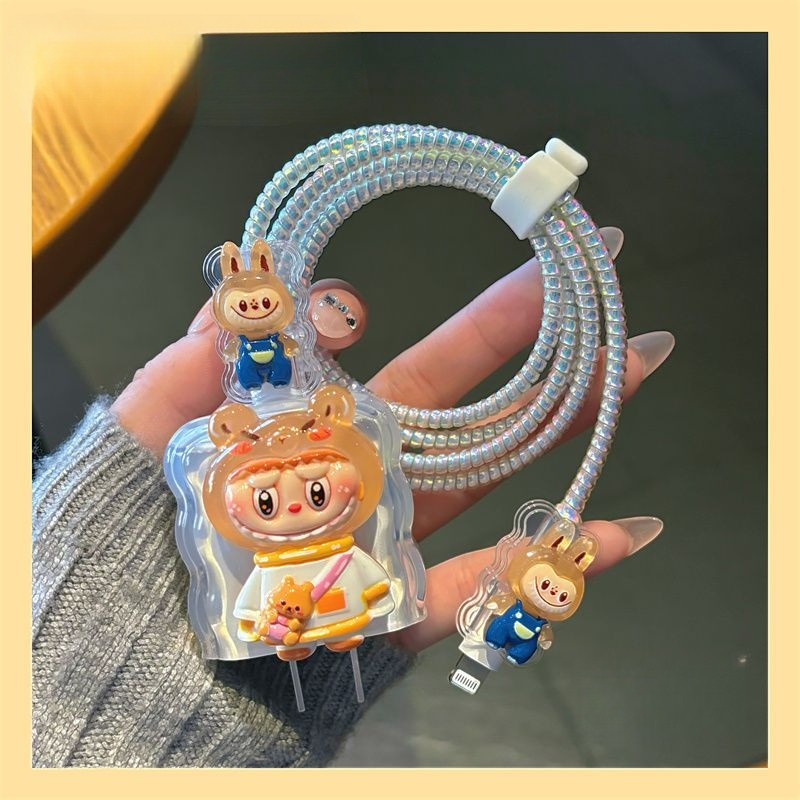 [คลังสินค้าพร้อม] Labubu, Labubu Apple 15pro Data Cable, Protective ...