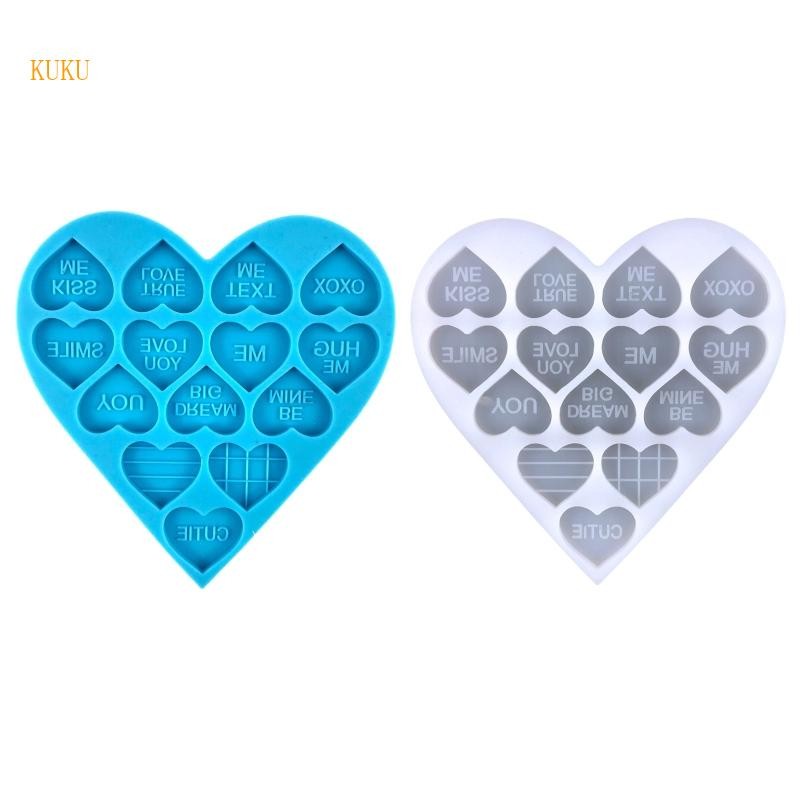 KU * Love Ear Studs ต่างหู UV คริสตัลอีพ็อกซี่แม่พิมพ์พวงกุญแจจี้เรซิ่น ...