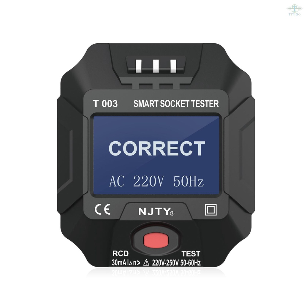 NJTY 220~250V UK Plug Socket Outlet Tester Smart Socket Tester Digital ...