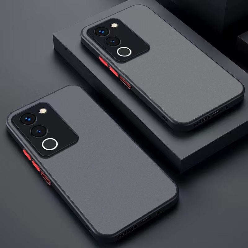 Case Vivo V29 5G เคสกันกระแทก ปุ่มสีผิวด้าน ขอบนิ่มหลังแข็ง เคสโทรศัพท์ ...