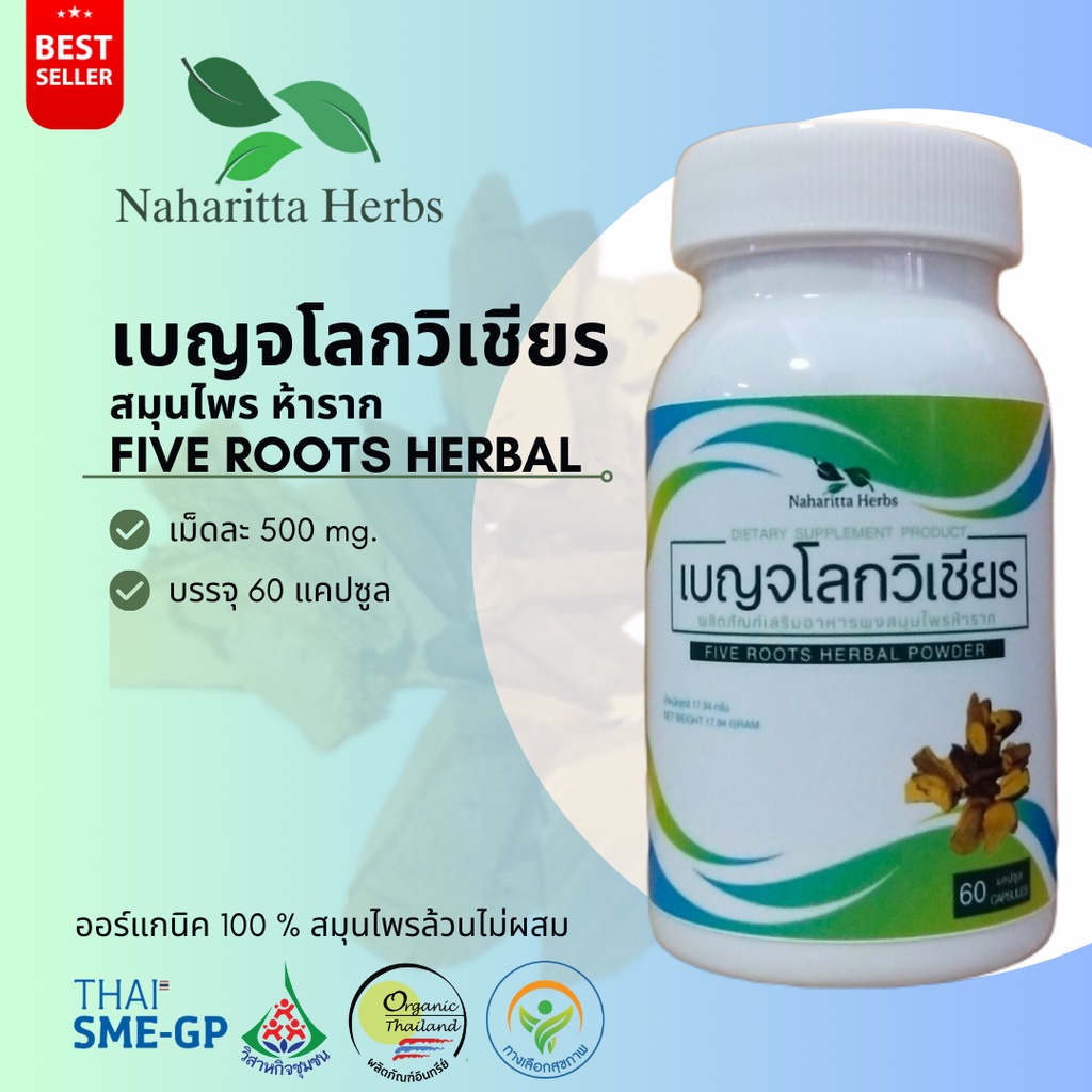 เบญจโลกวิเชียร Five Roots Herbal 100% 60cap. | Shopee Thailand