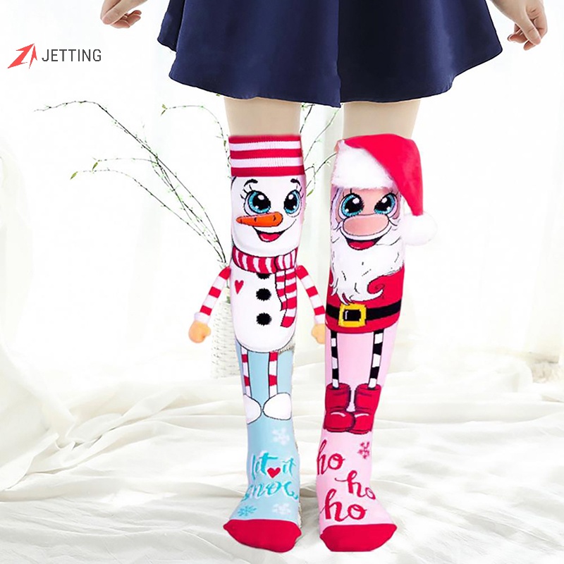 Jtth ถุงเท้าซานต้าครอส พิมพ์ลายการ์ตูนคริสต์มาส กันหดตัว 1 คู่ | Shopee ...