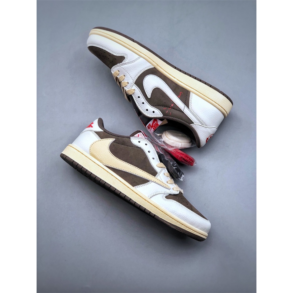 Travis Scott x Air Jordan 1 low OG SP "Sail and Ridgerock" AJ1 เข็มสี ...