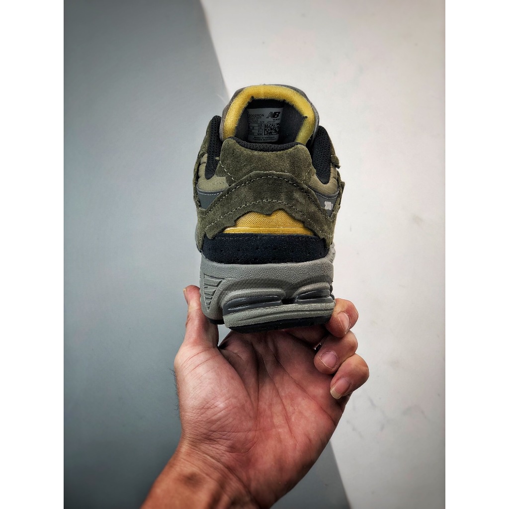 แท้100% New Balance 2002R army green วินเทจลำลองต่ำด้านบนกีฬาดูดซับแรง ...