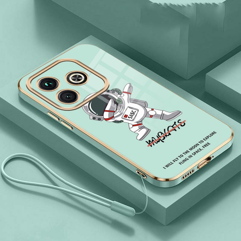 Xiaomi POCO F6 Pro F6Pro pocoF6 การ ์ ตูนนักบินอวกาศ Electroplating ...