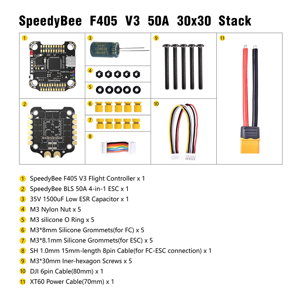 Speedybee F405 V3/V4 FC ESC Stack 3-6S Lipo BLS 50A/55A ESC สําหรับโดรน ...