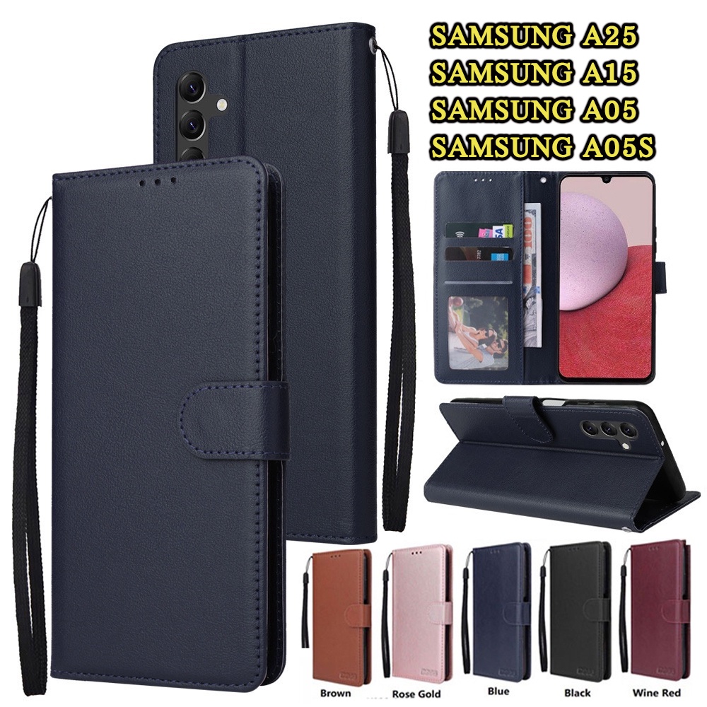 เคสฝาพับ ล็อค สำหรับ Samsung A24 A34 A54 A14 A04 A04S A05 A05S เคสฝาพับหนัง ใส่บัตรได้ ซัมซุง ...