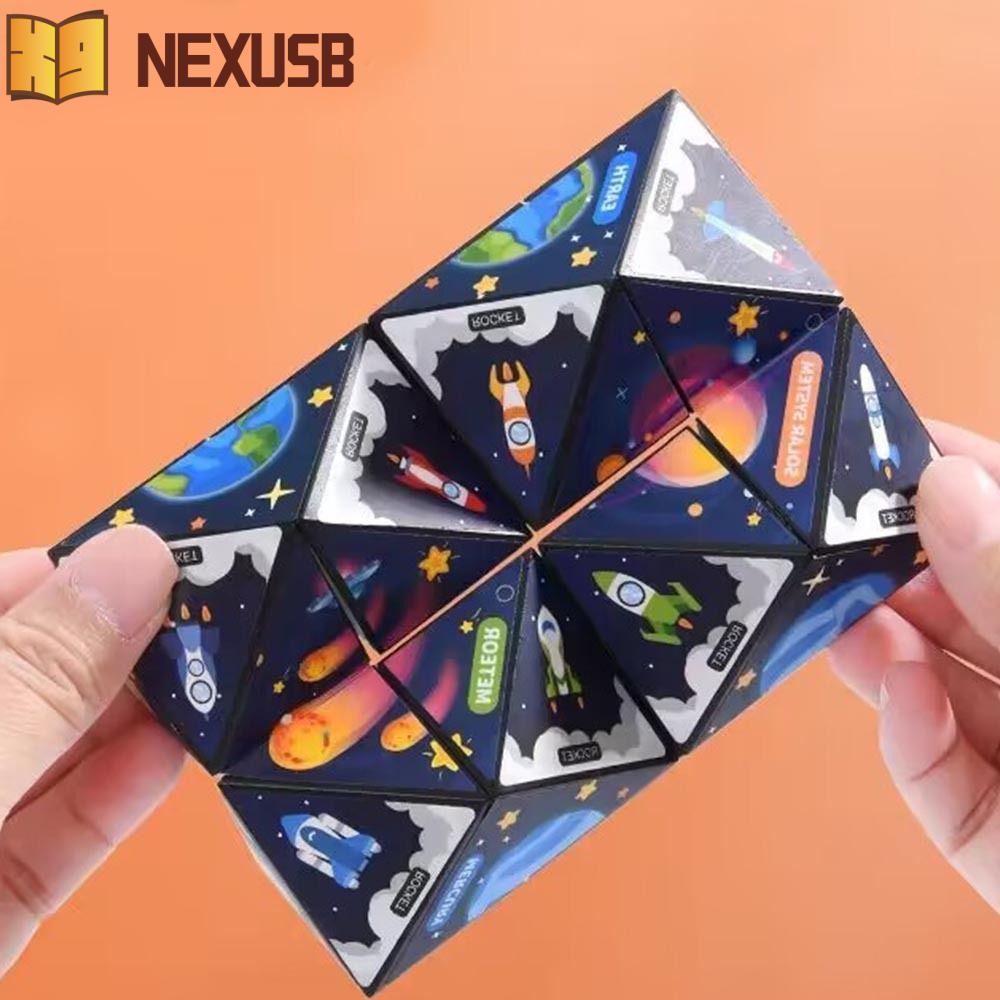 Nexusbeam Magic Cube, 3D หมุนการ์ตูน Intelligence Cube Magic ของเล่น,ปริศนาปลายนิ้วไดโนเสาร์ที่ ...