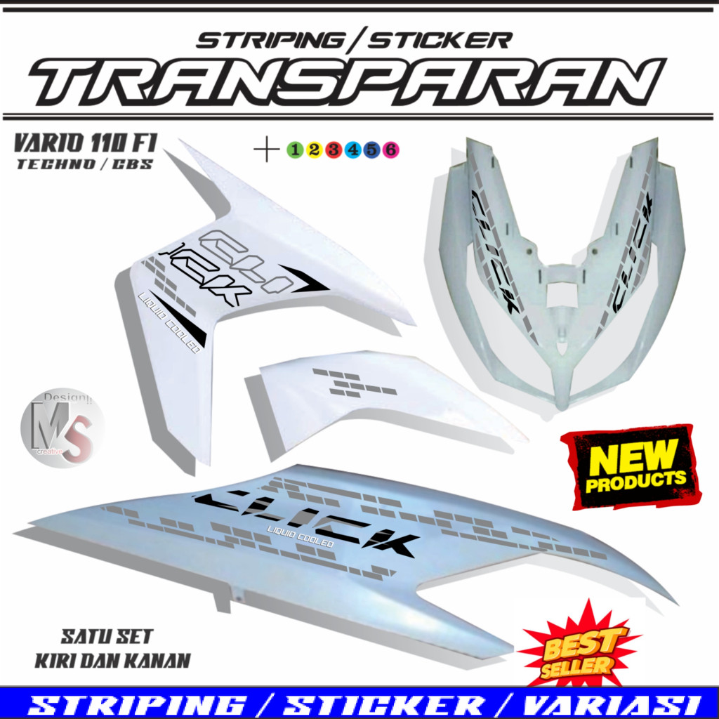 LIST Striping Variation Transparent Sticker Vario Techno CLICK รุ่น ...