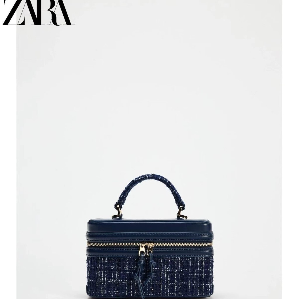 Zara HOME HOME ใหม่สไตล์ Blue Box Bag กระเป๋าสะพายไหล่หรูหราฝรั่งเศส ...