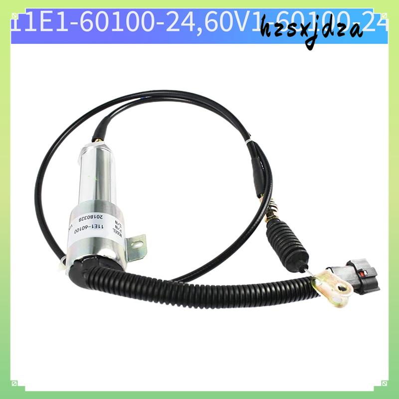 อะไหล่โซลินอยด์ปิดเชื้อเพลิงเครื่องยนต์ดีเซล 24V 11E1-60100-24 60V1 ...