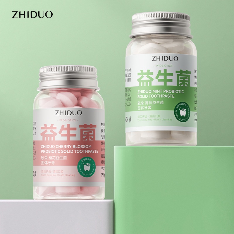 Zhiduo Mint Probiotics Solid ยาสีฟันลมหายใจสดชื่นแบบพกพายาสีฟันเม็ดเม็ด ...