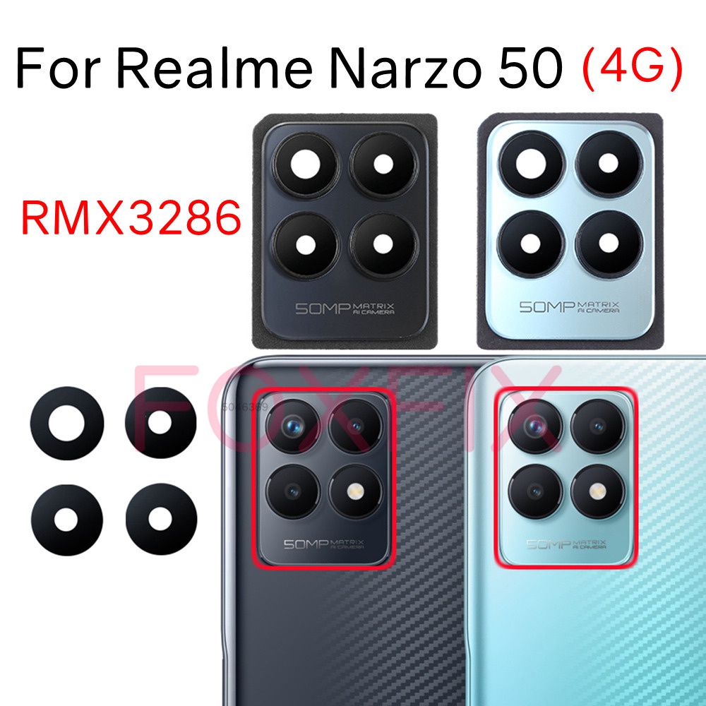 ฝาครอบเลนส์กล้องด้านหลัง พร้อมกรอบ แบบเปลี่ยน สําหรับ Realme Narzo 50 ...