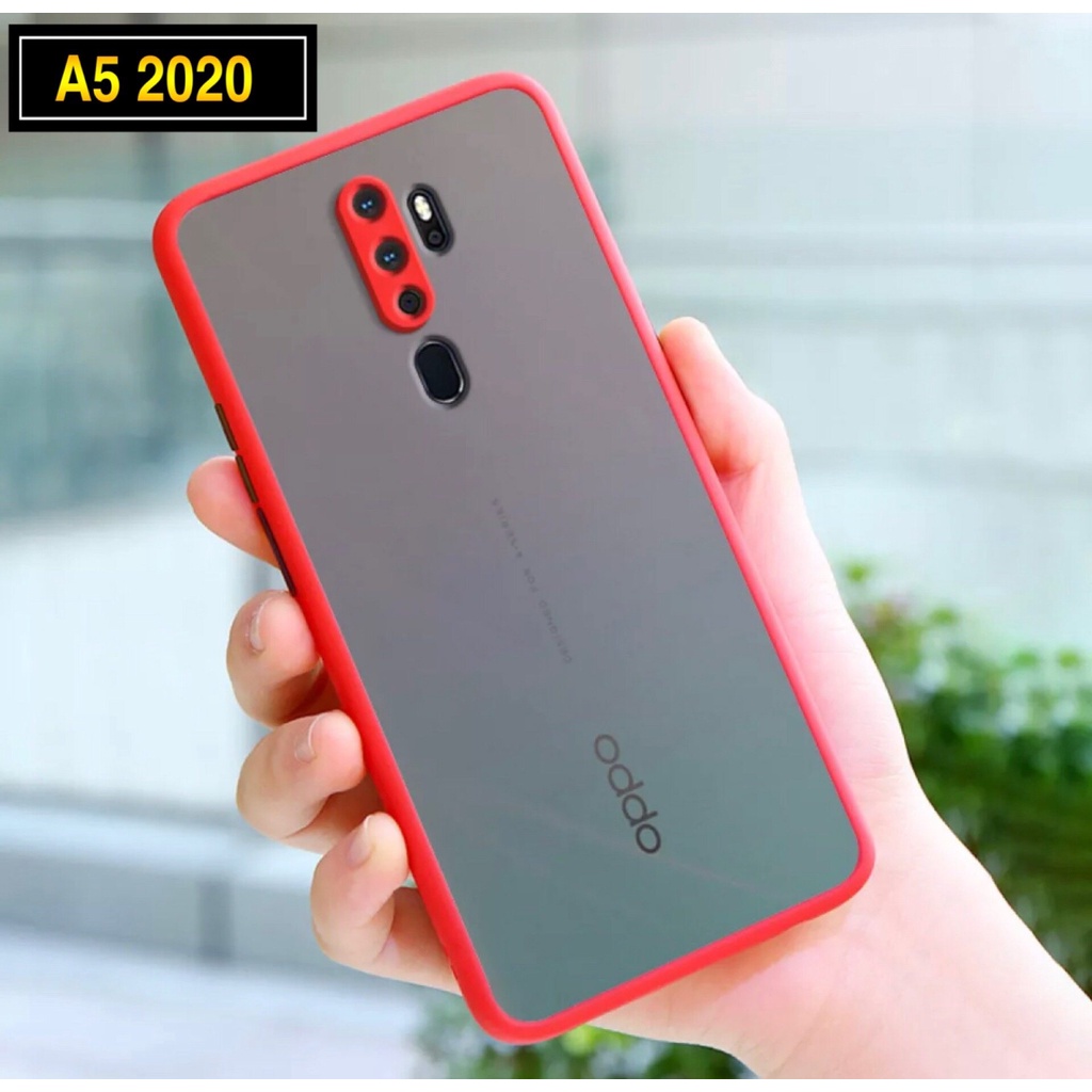 Case OPPO A5 2020 / A9 2020 เคสกันกระแทก ปุ่มสีผิวด้าน เคสกันรอยกล้อง ...