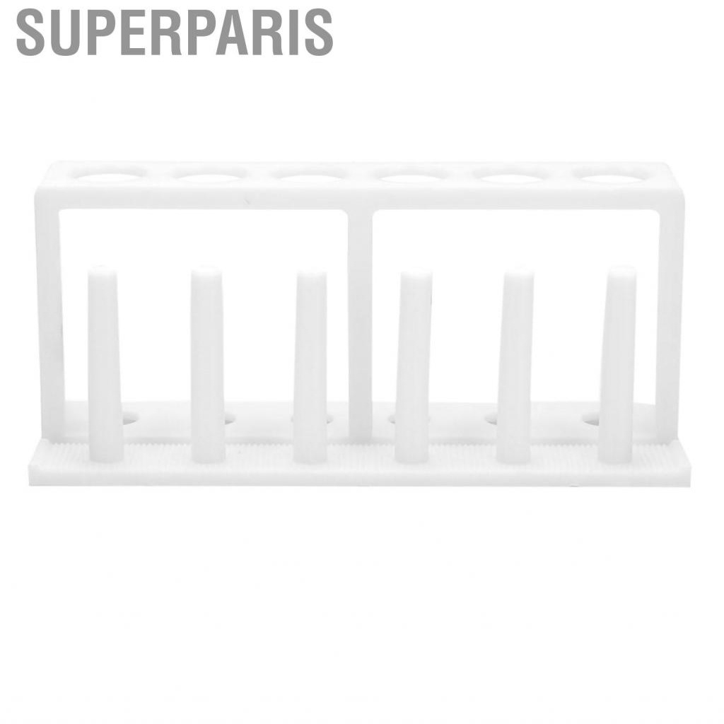 Superparis Laboratory Plastic Test Tube Rack 6 Holes Column White ...