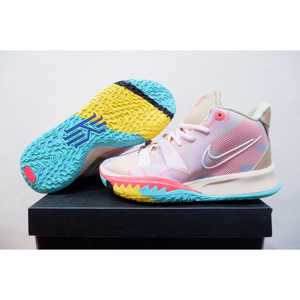 NIKE Kyrie 7 รองเท้าบาสเก็ตบอลตัดสูงสำหรับผู้ชาย Class-A รองเท้าผ้าใบแฟชั่นกีฬา man-6 ป้องกันการ ...