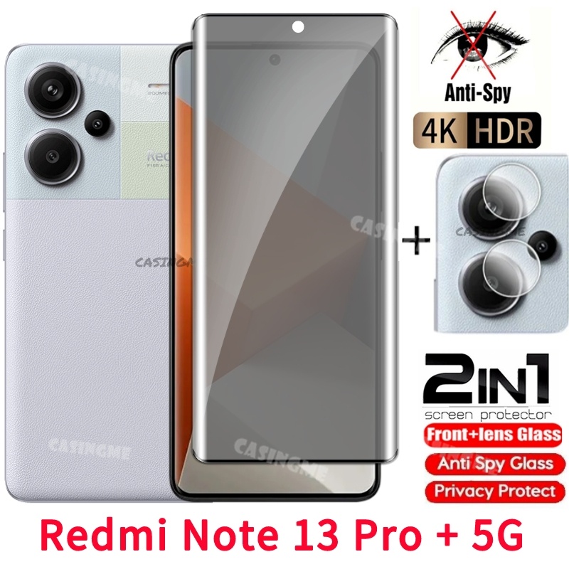 Redmi Note13pro+ 5G ฟิล์มกระจกนิรภัยกันรอยหน้าจอ กันแอบมอง เป็นส่วนตัว เต็มจอ โค้ง สําหรับ Redmi ...