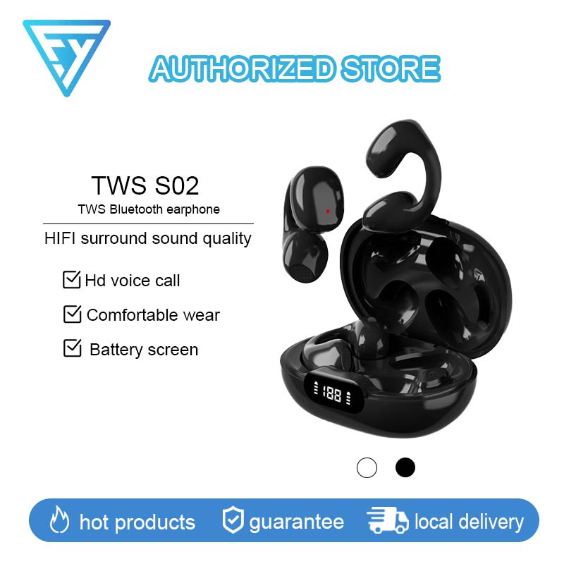 หูฟังบลูทูธไร้สาย TWS S02 หน้าจอดิจิทัล ไม่ใช้ในหู สําหรับเล่นกีฬา ...