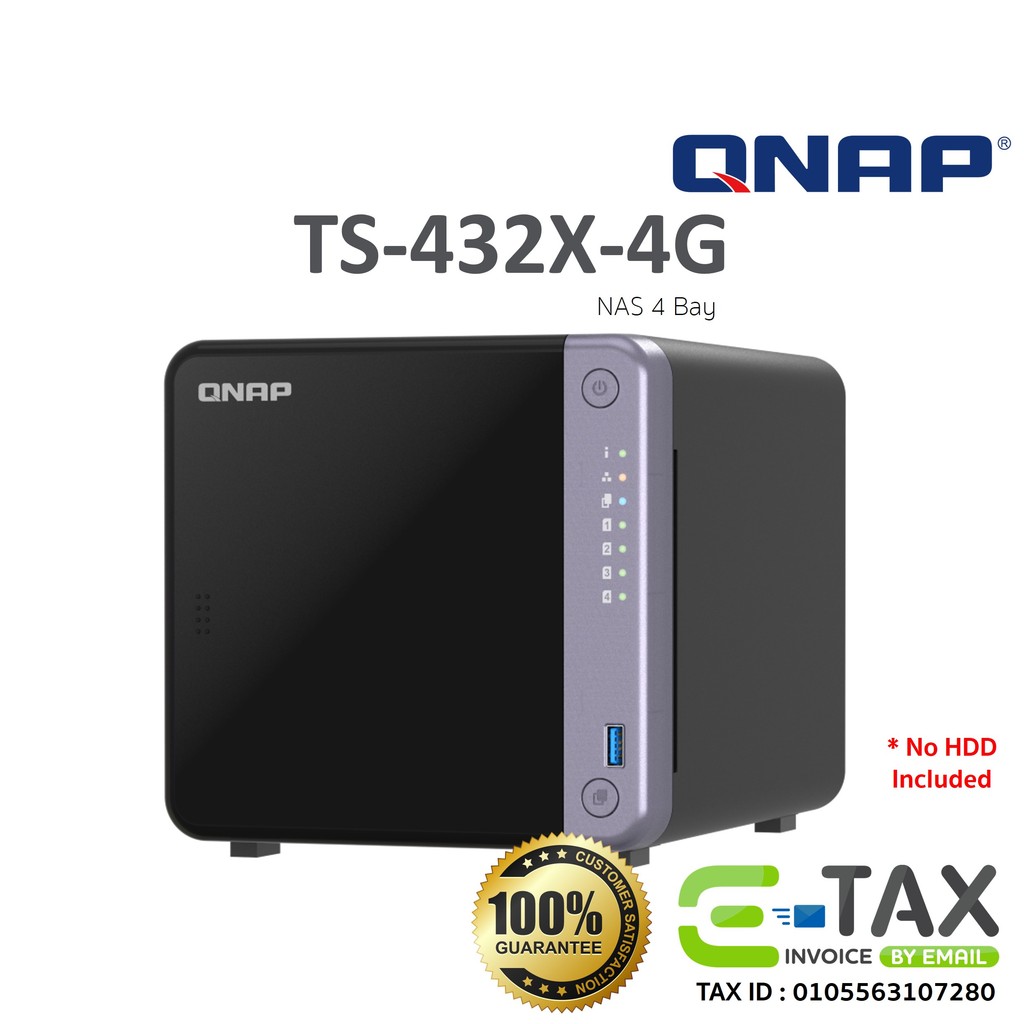 QNAP TS-432X-4G NAS อุปกรณ์จัดเก็บข้อมูลบนเครือข่าย (HDD 4-Bays, 4 ...