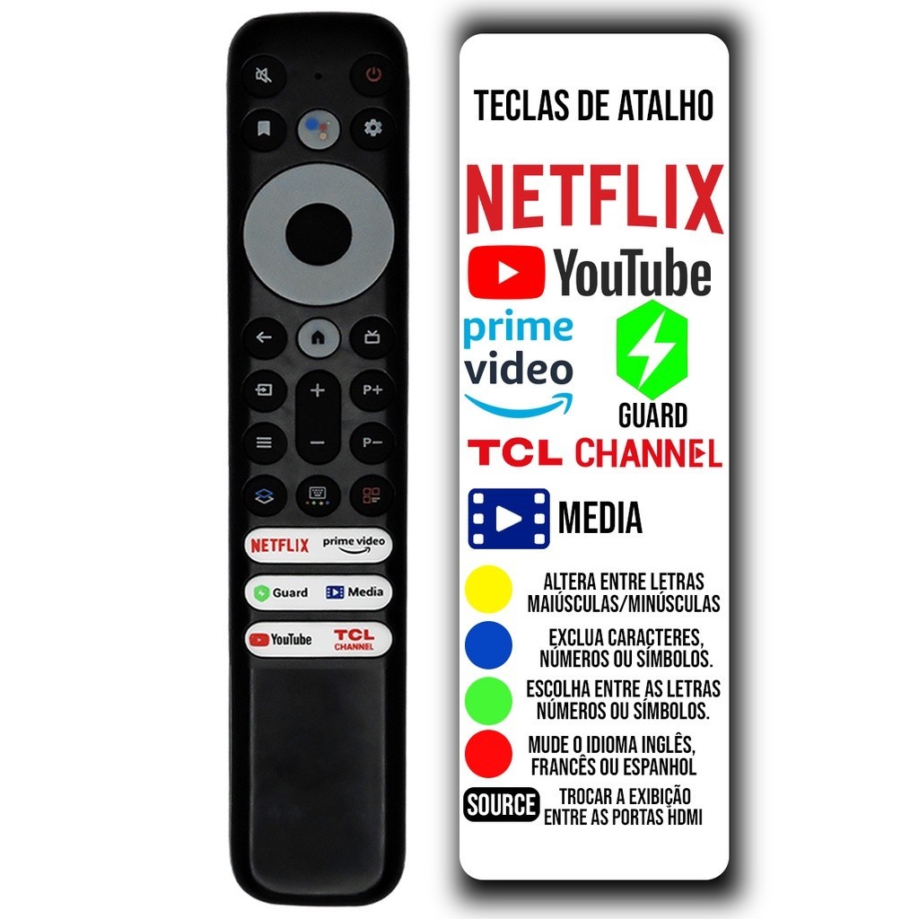 รีโมตคอนโทรลสมาร์ททีวี Tcl Rc902v Fmr2 55p725 | Shopee Thailand