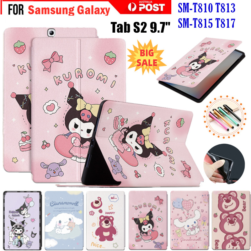 เคสหนัง ฝาพับ ลายการ์ตูนน่ารัก กันกระแทก สําหรับ Samsung Galaxy Tab S2 ...