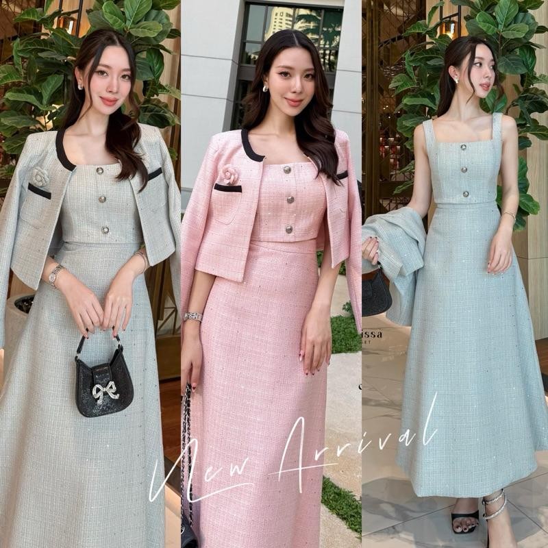 Hiso.closet l (พรีออเดอร์) รอไม่นานค่ะ ชุดเซ็ทใส่ทำงาน ชุดไปงานสีชมพู Code: 20200 งานป้าย ...