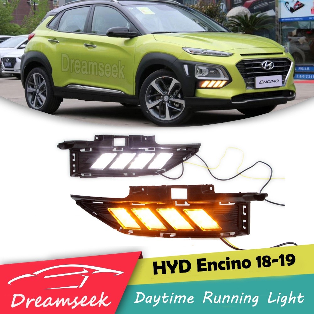Led DRL สําหรับ Hyundai Kona 2018 2019 2020 2021 ไฟวิ่งกลางวันพร้อมไฟ ...
