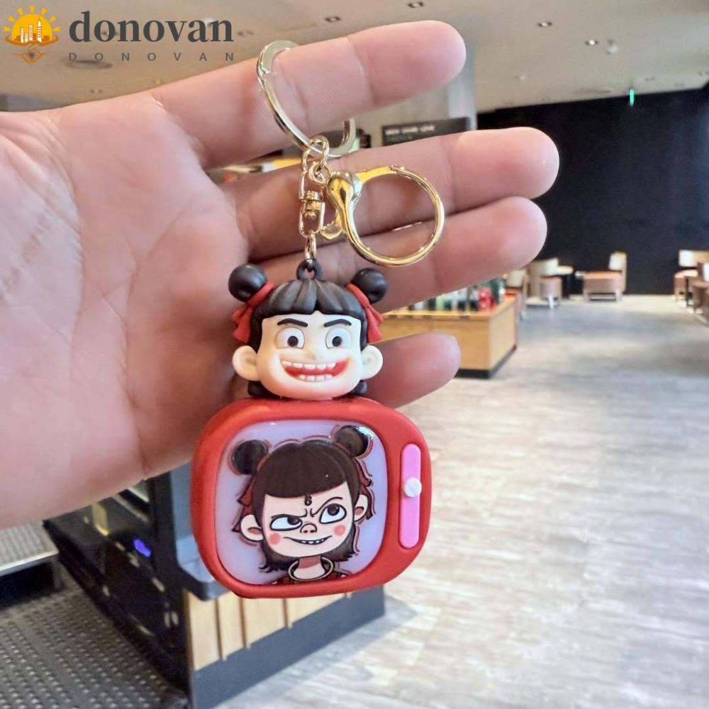 Dodonvan พวงกุญแจ Ne Zha กระพริบสีสันสดใส, จี้ของเล่นทีวีพลาสติก Kawaii ...