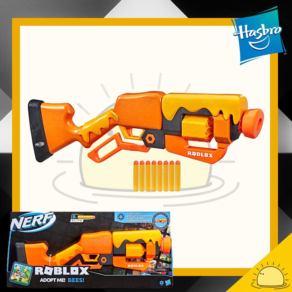 NERF Roblox Adopt Me!: Bees! Lever Action Dart Blaster, 8 Elite Darts ...