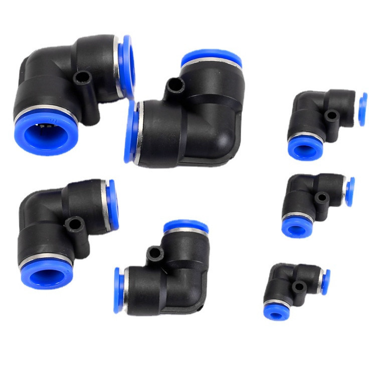 [WDY] 5pcs Pneumatic Trachea Quick Connector PV มุมขวา 90 องศา L-Shaped Elbow Quick Connector 4 ...