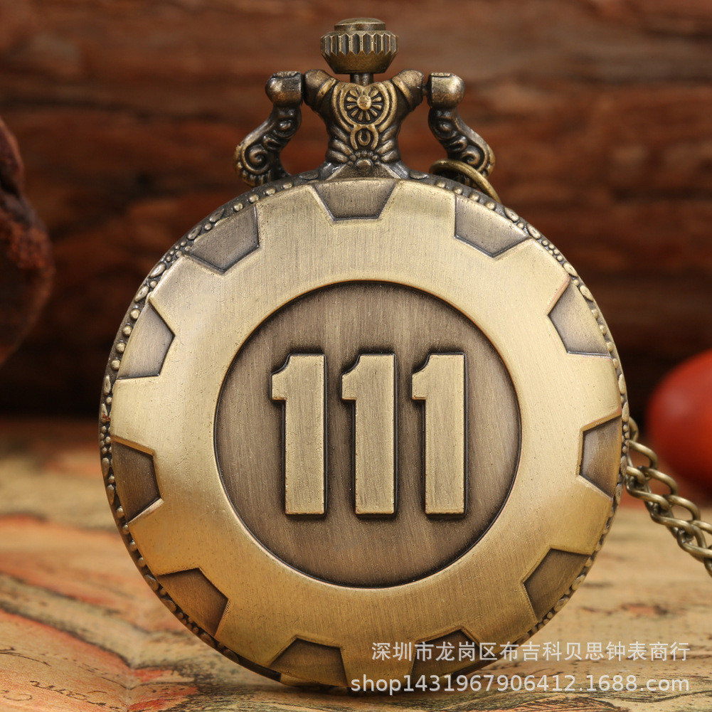 นาฬิกาควอทซ์ Retro Bronze สร้อยคอนาฬิกาพกเกมรังสี (111) นาฬิกาพกควอตซ์ ...