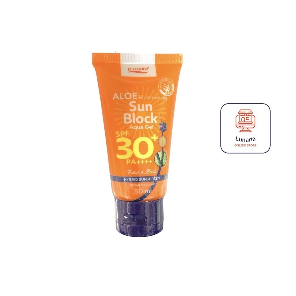 PO Care Aloe Moisturizing Sun Block Aqua Gel SPF30 PA++++ พีโอแคร์ กัน ...