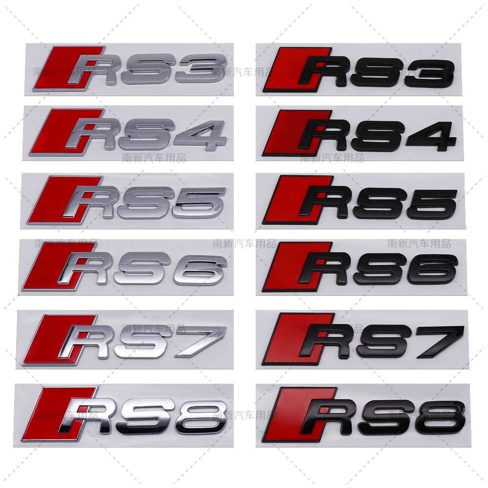 เหมาะสําหรับ Audi RS3 RS4 RS5 RS6 RS7 RS8 สัญลักษณ์ตัวอักษรกีฬา S ...