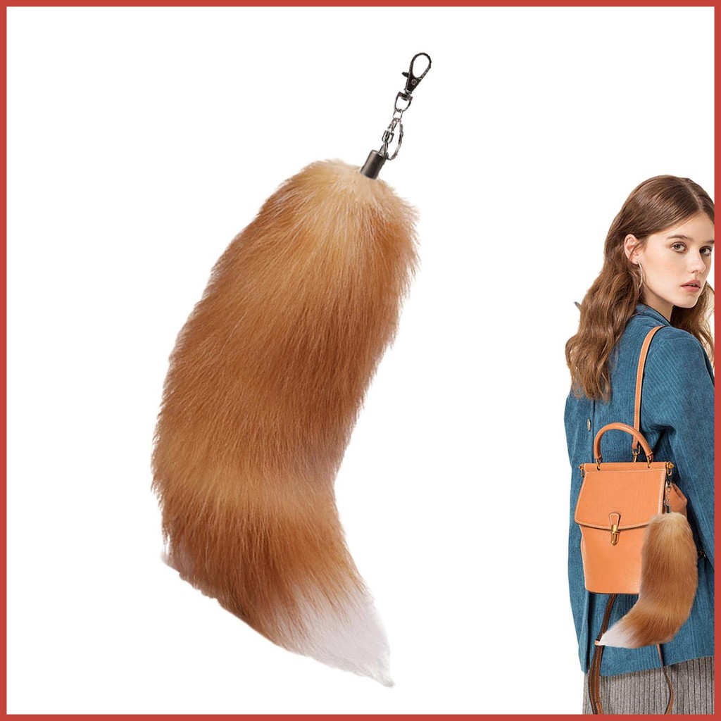 พวงกุญแจหางเทียม Creative Furry Tails พวงกุญแจ Fluffy Fox Tail มีสไตล์ ...