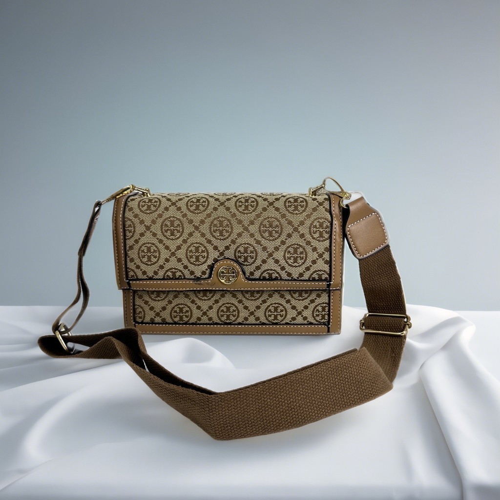 TORY BURCH ใหม่ Classic Linger Splice กระเป๋าสี่เหลี่ยมเล็ก ๆ อารมณ์ ...