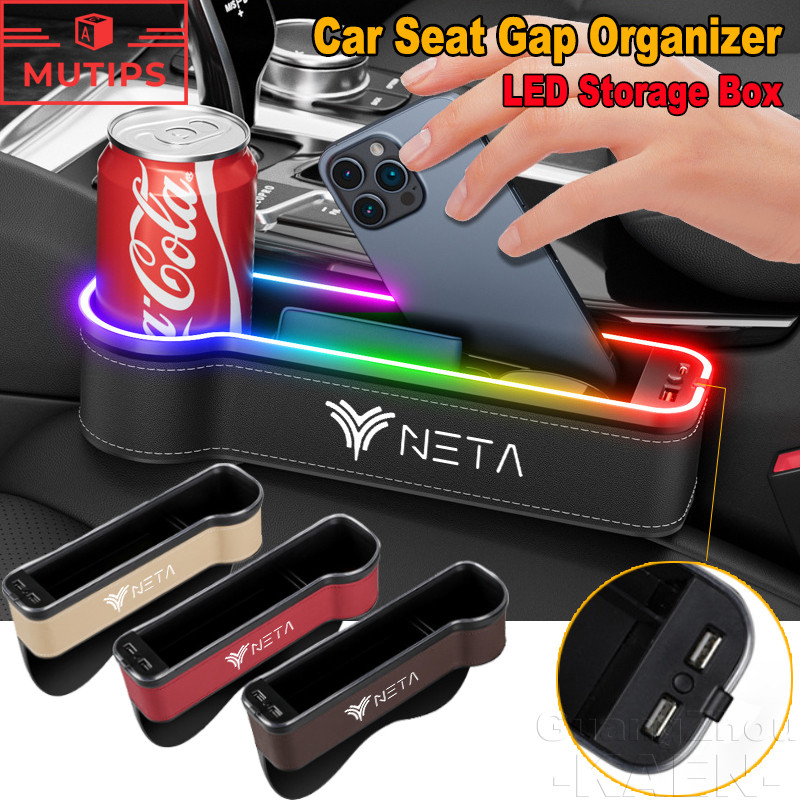 Neta V V2 X V ii U Pro S ที่เก็บของข้างเบาะรถยนต์ ที่วางของในรถยนต์ LED การจัดเก็บรถ การชาร์จ ...