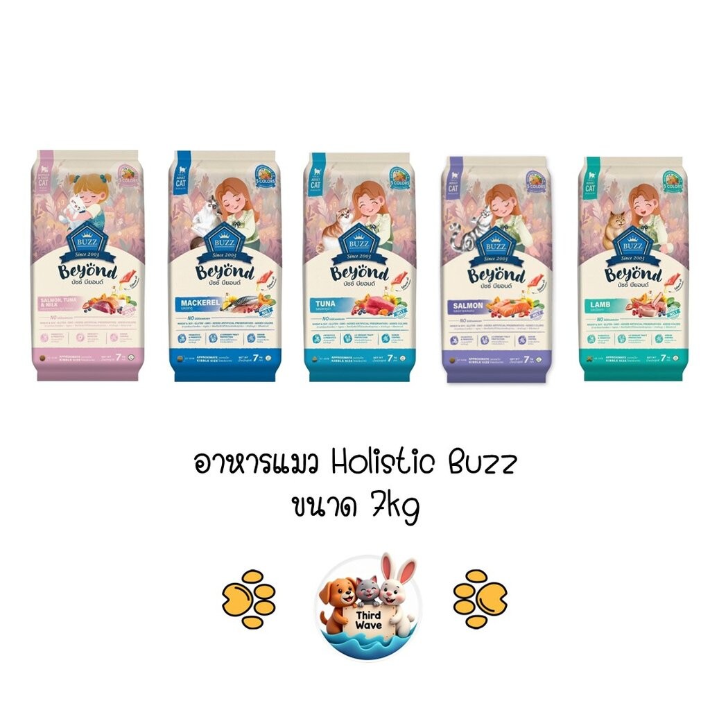 [ กระสอบ 7kg มีถุงย่อย 1kg x 7 ถุง ] Buzz Beyond บัซซ บียอน อาหารแมวพรีเมียม gluten free ขนาด ...