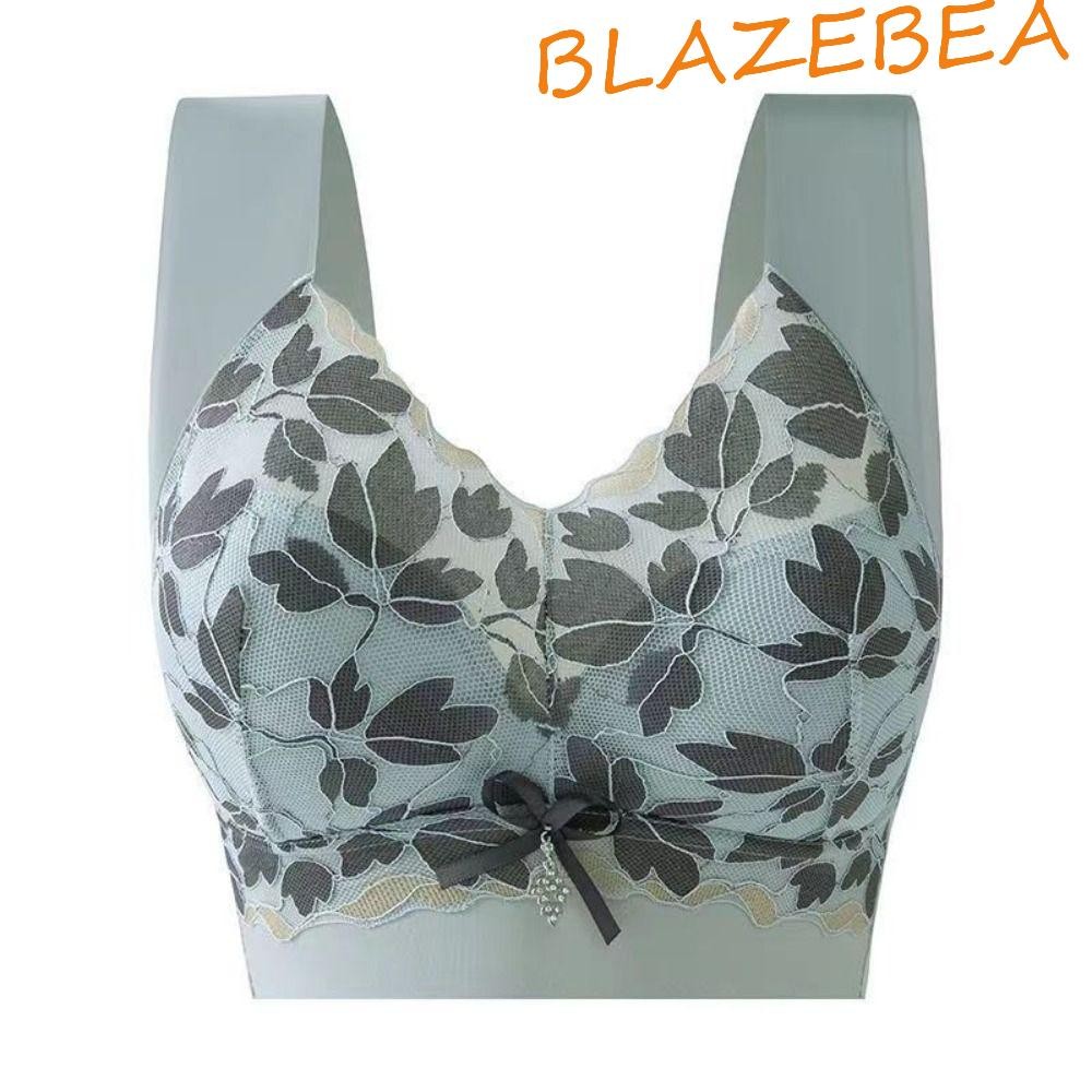 Blazebea ลูกไม้ลึก V Bras, Big Cup Leaf Brassiere สําหรับผู้หญิง, สบายชุดชั้นใน Bowknot รวบรวม ...