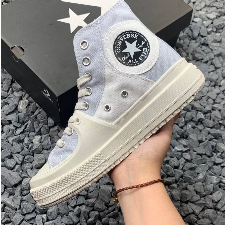 Converse All Star Construct รองเท้าผ้าใบลำลองทรงสูงสีขาวนวลแบบ Hard ...
