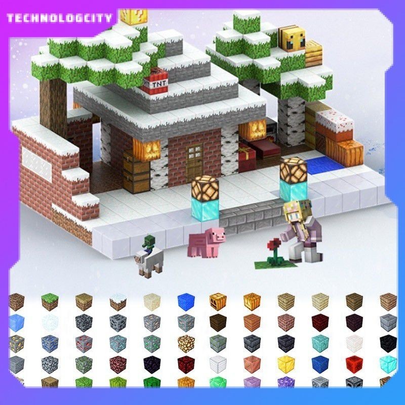 ของเล่นบล็อกตัวต่อแม่เหล็ก รูป Minecraft Ore Merchandise MC เพื่อการ ...