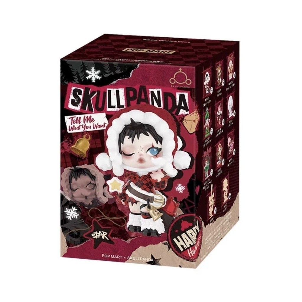 SKULLPANDA ได้เวลาได้รับของขวัญชุดปรารถนาคริสต์มาสของแท้ POPMART กล่องบ ...